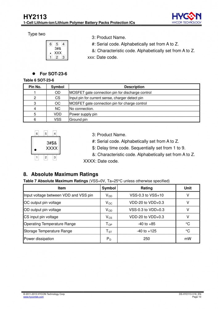 HY2113 datasheet page 10