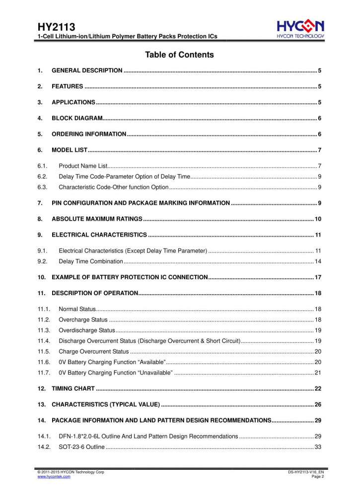 HY2113 datasheet page 2