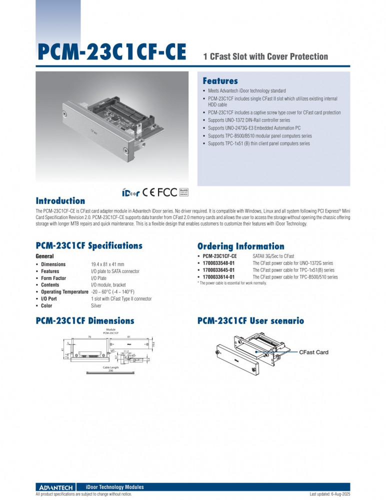 PCM-23C1CF product documentation page