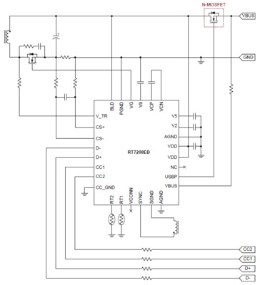 RT7208EB - High-Integration USB PD Controller with Internal Feedback Compensation and Synchronous Rectification for ZVS Control for sale