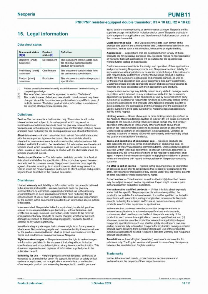 PUMB11,115 datasheet page 10