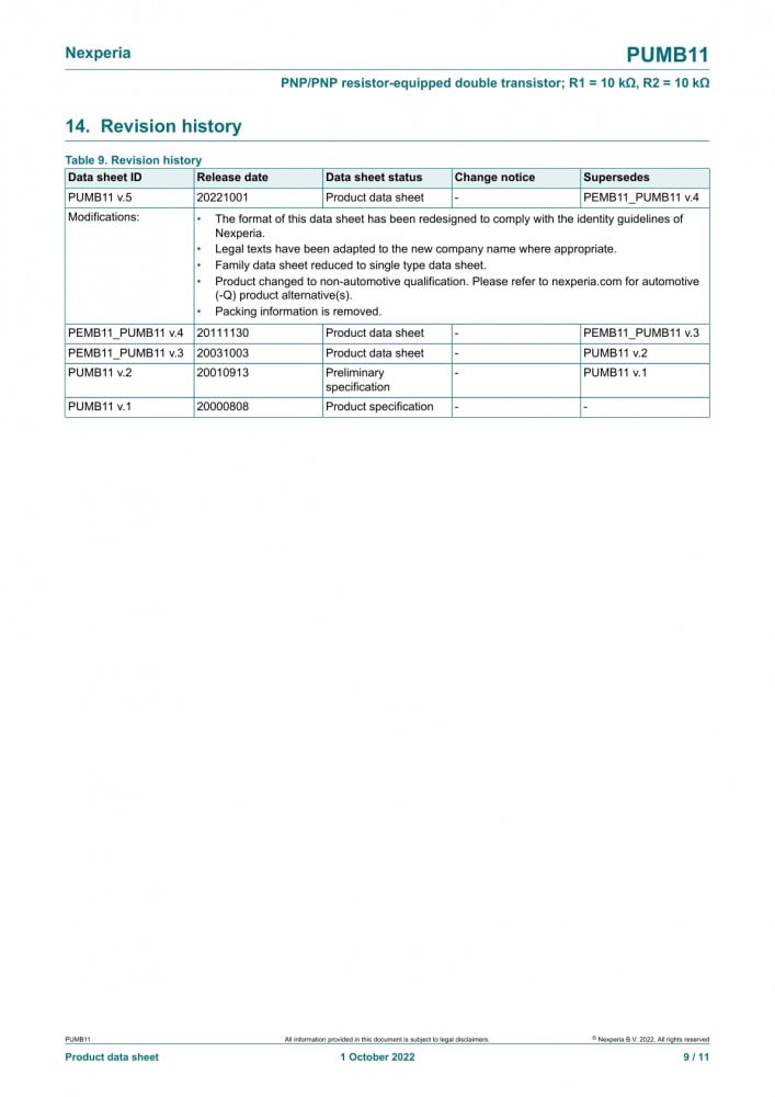PUMB11,115 datasheet page 9