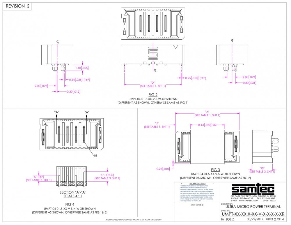 Samtec UMPT drawing page 2