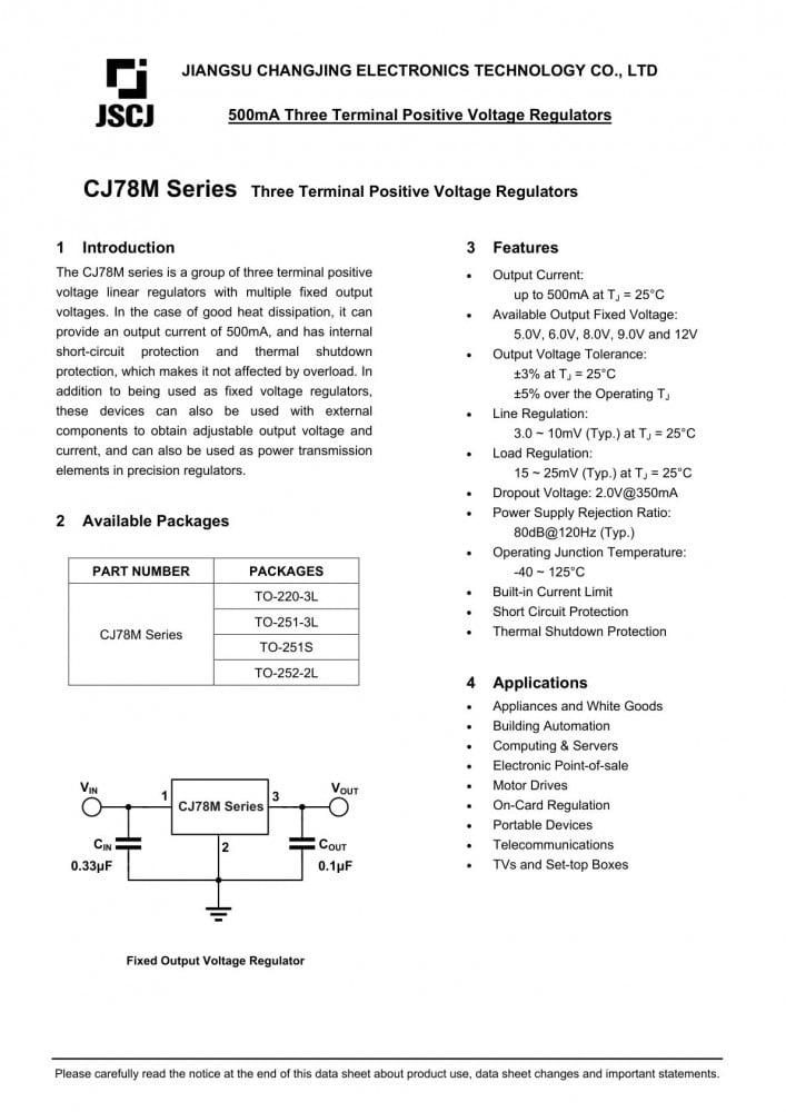 CJ78M05 datasheet page 1