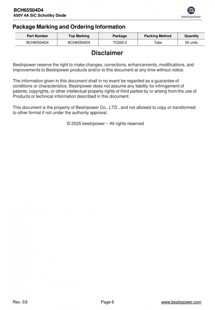 BCH65S04D4 datasheet page 6