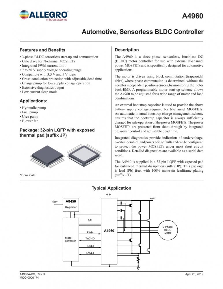 A4960 datasheet page 1