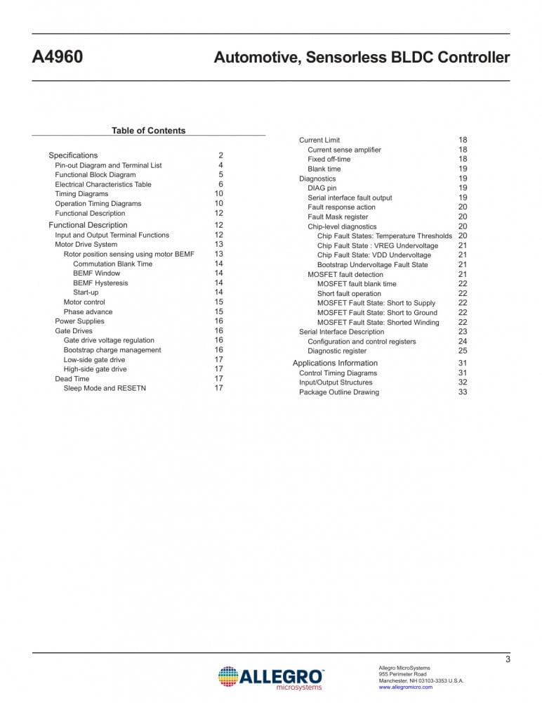 A4960 datasheet page 3