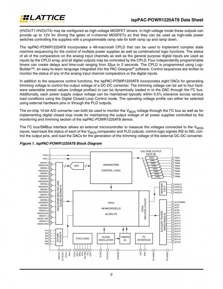 ISPPAC-POWR1220AT8 datasheet page 2