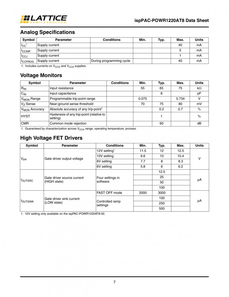 ISPPAC-POWR1220AT8 datasheet page 7