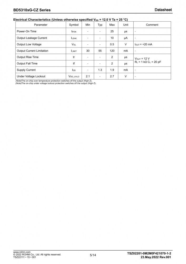 BD53103G-CZTL technical document page 5