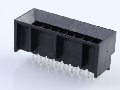 Mini-Fit Jr. Reflow Solder Capable Header, 4.20mm Pitch, Dual Row, Vertical, 12 Circuits, 1.57mm PCB Thickness, without PCB Pegs, LCP Housing, with Gold (Au) Plating, Glow-Wire Capable, Tray