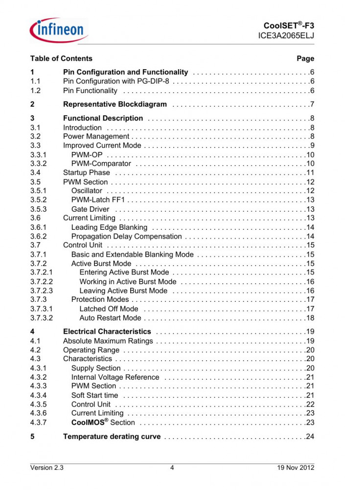 ICE3A2065ELJ datasheet page 4