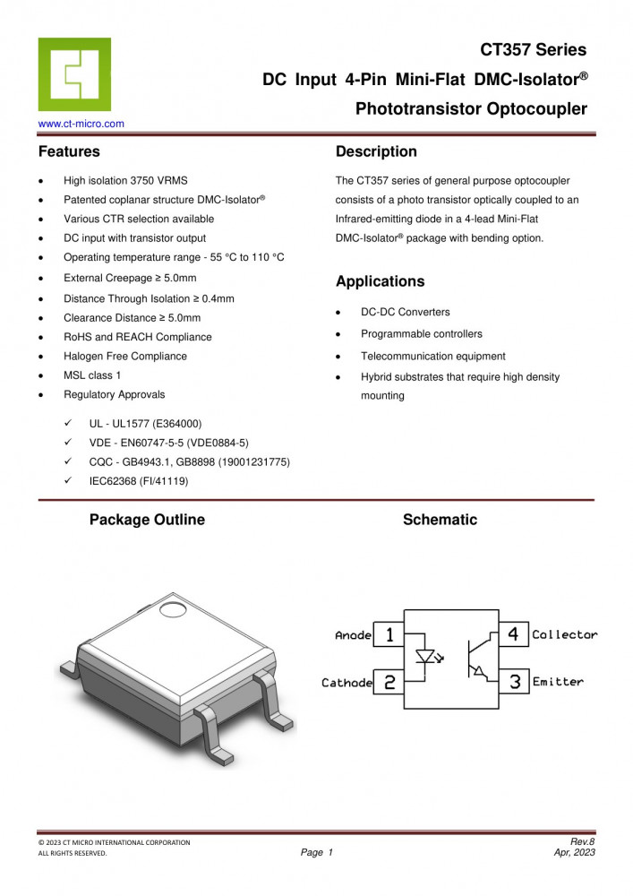 CT357 datasheet page 1