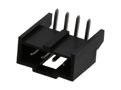 C-Grid III PCB Header, 2.54mm Pitch, Through Hole, Single Row, Right-Angle, Shrouded, 4 Circuits, 0.05µm Gold (Au) Flash Plating