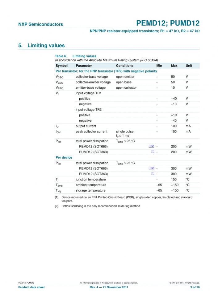 PUMD12 datasheet page 4