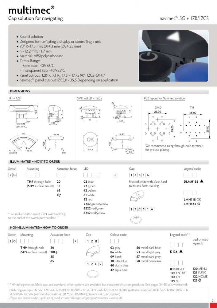 APEM 1ZCS16LM11809 technical document