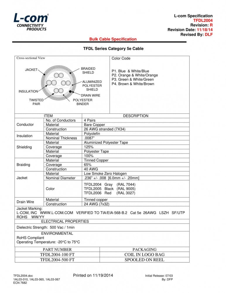 TFDL2004-100 technical document page