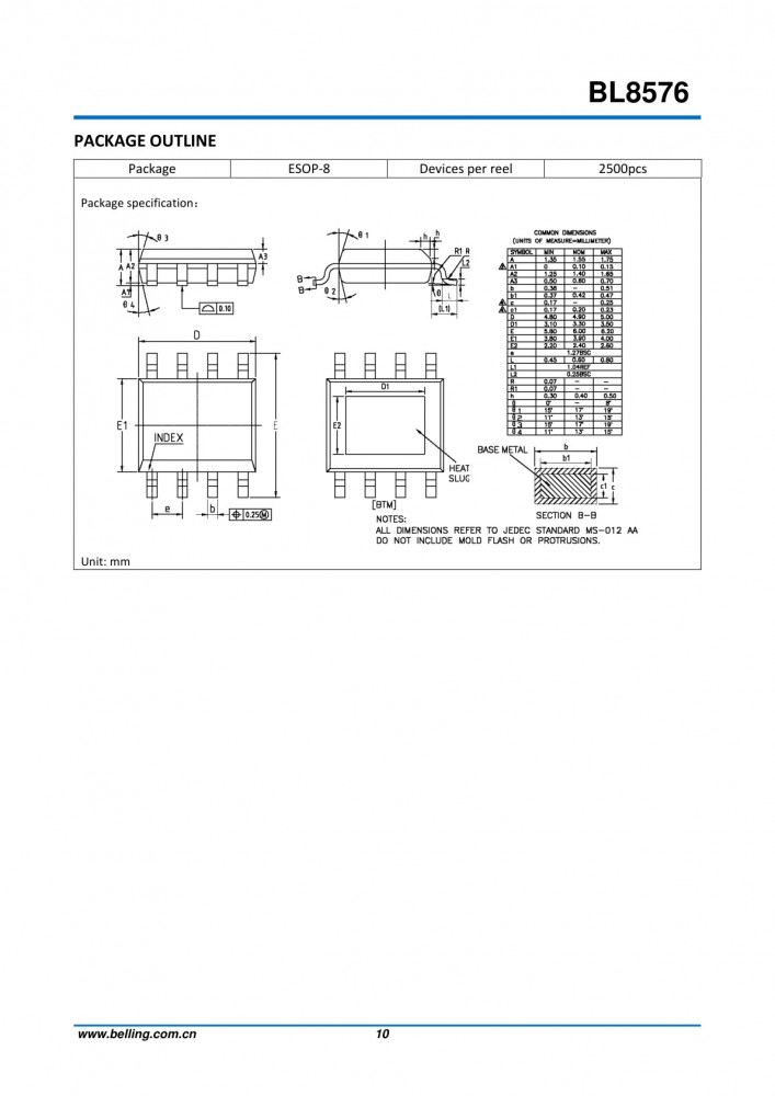 BL8576 datasheet page 10