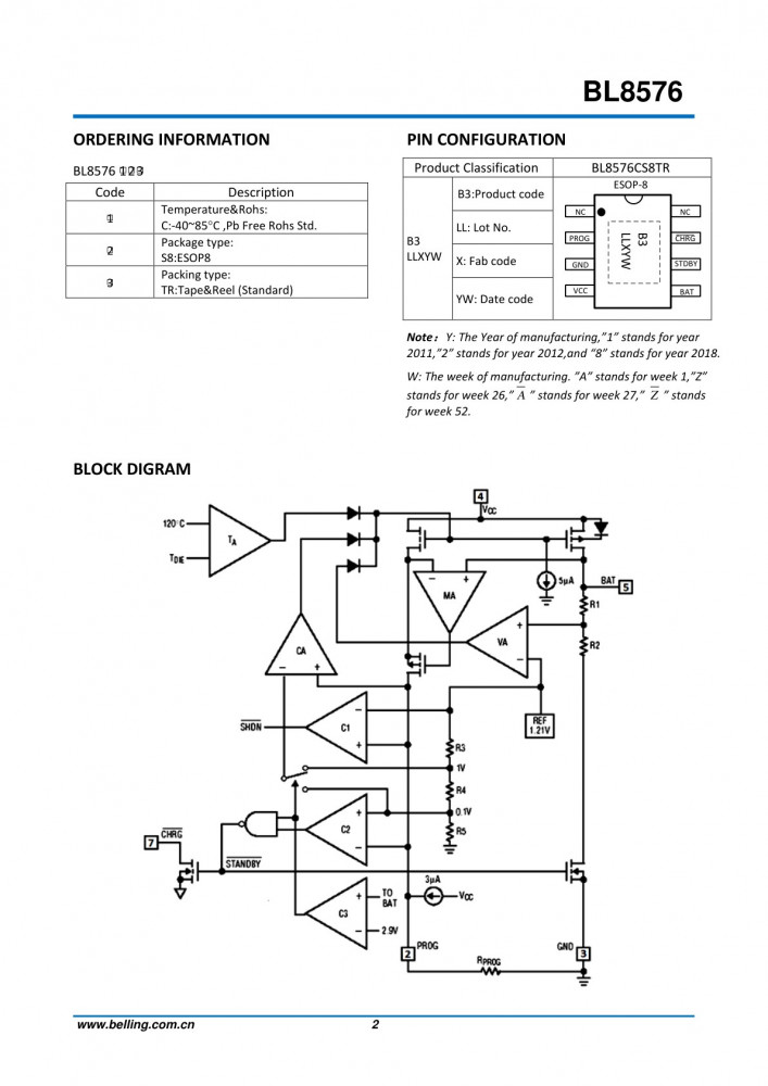 BL8576 datasheet page 2