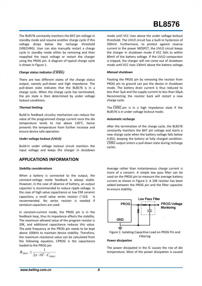 BL8576 datasheet page 8