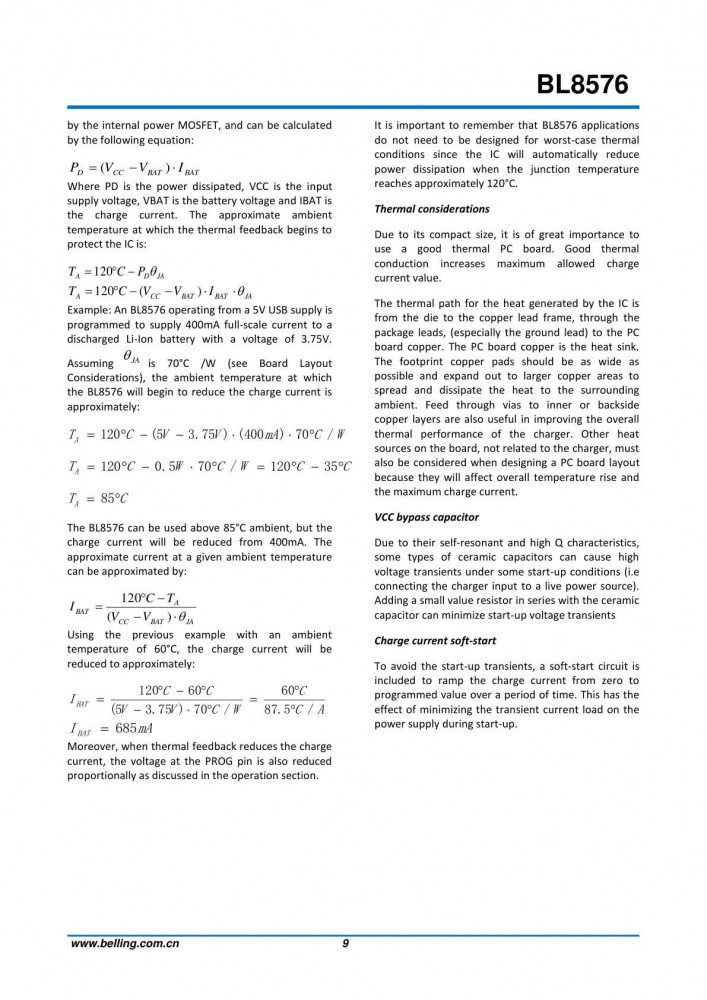 BL8576 datasheet page 9