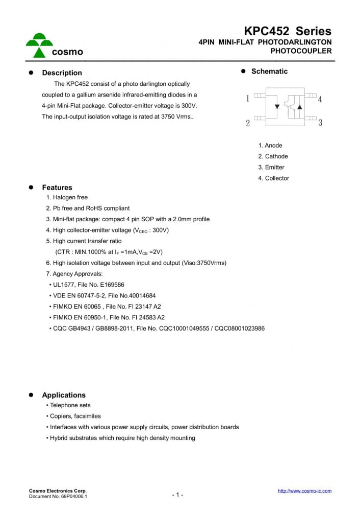 KPC4520ETLD datasheet page 1