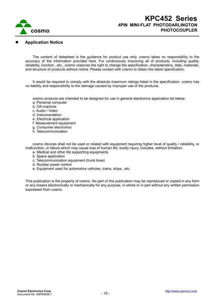 KPC4520ETLD datasheet page 10