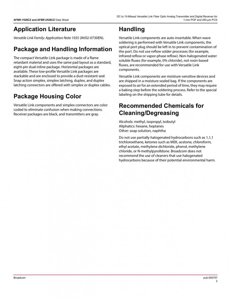 AFBR-1528CZ datasheet page 2