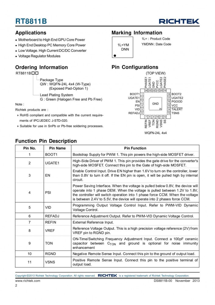 RT8811B datasheet page 2