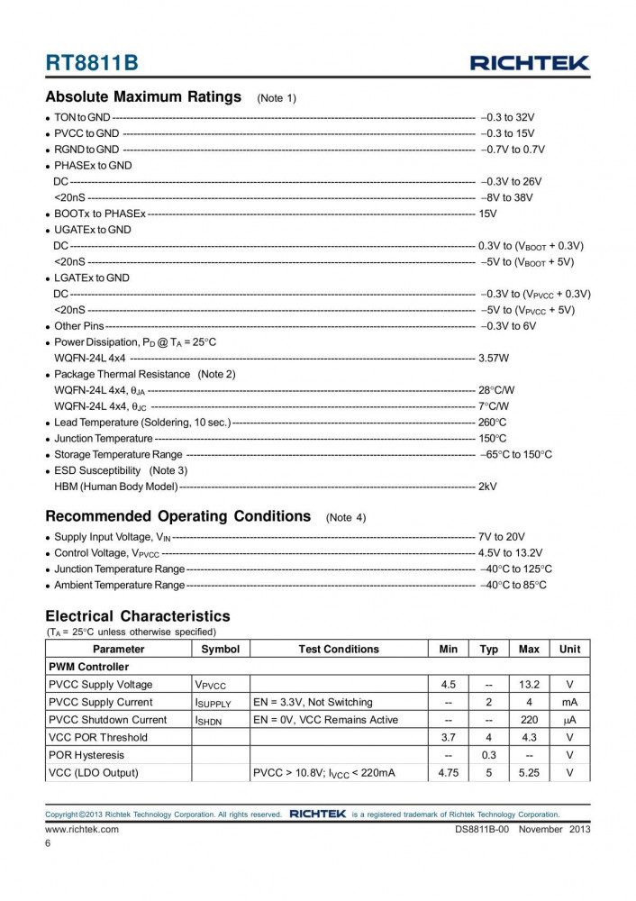 RT8811B datasheet page 6