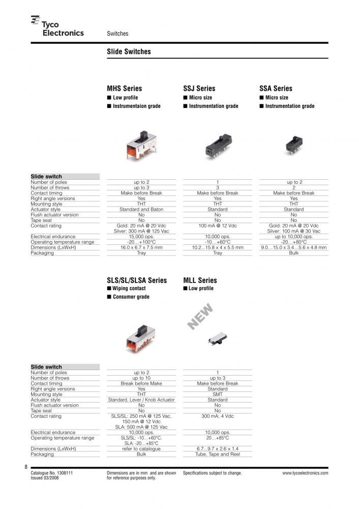 TE Connectivity switch catalogue page 9