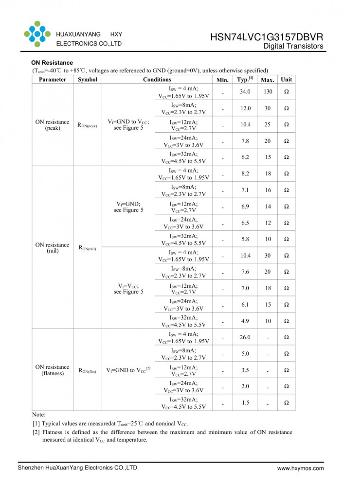 HSN74LVC1G3157DBVR datasheet page 5