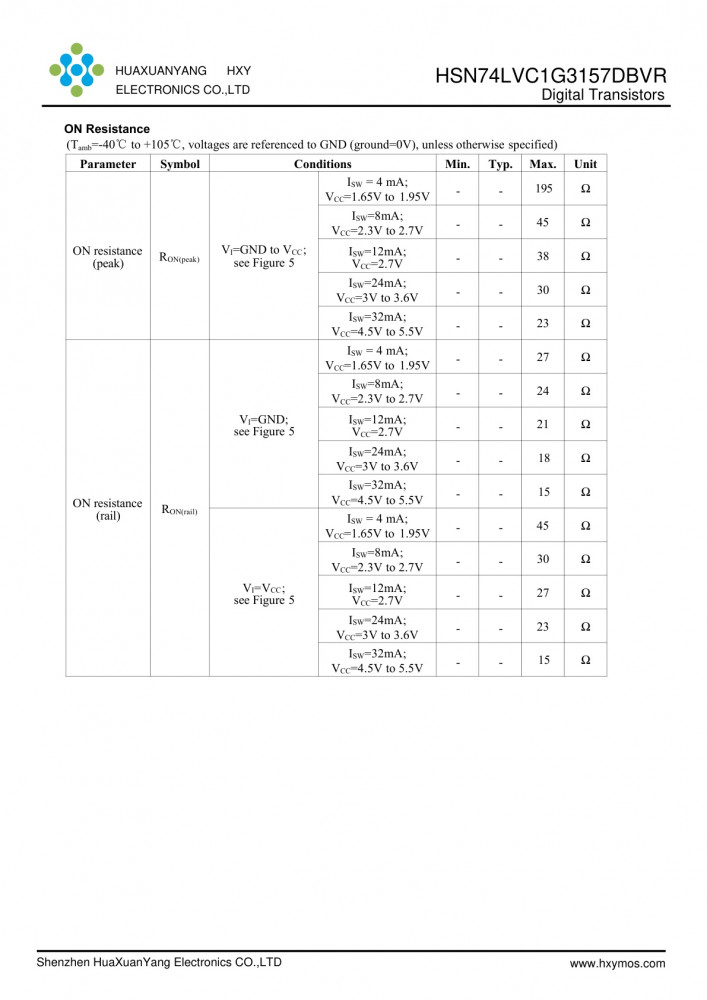 HSN74LVC1G3157DBVR datasheet page 6