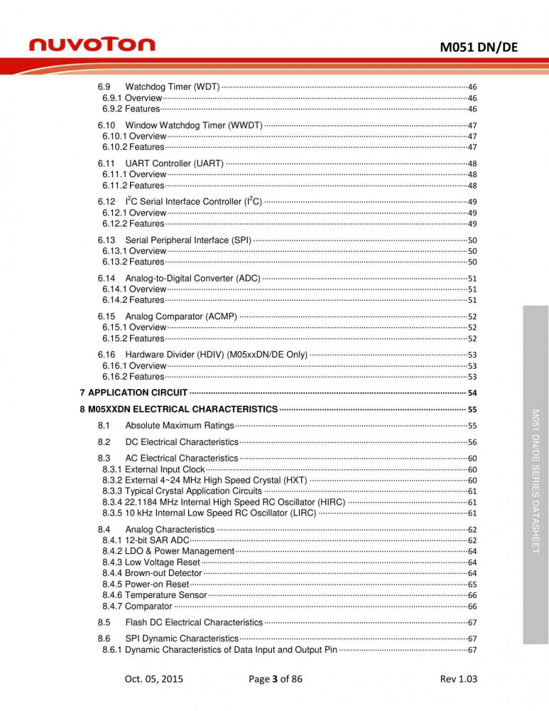 M0516ZDE datasheet page 3
