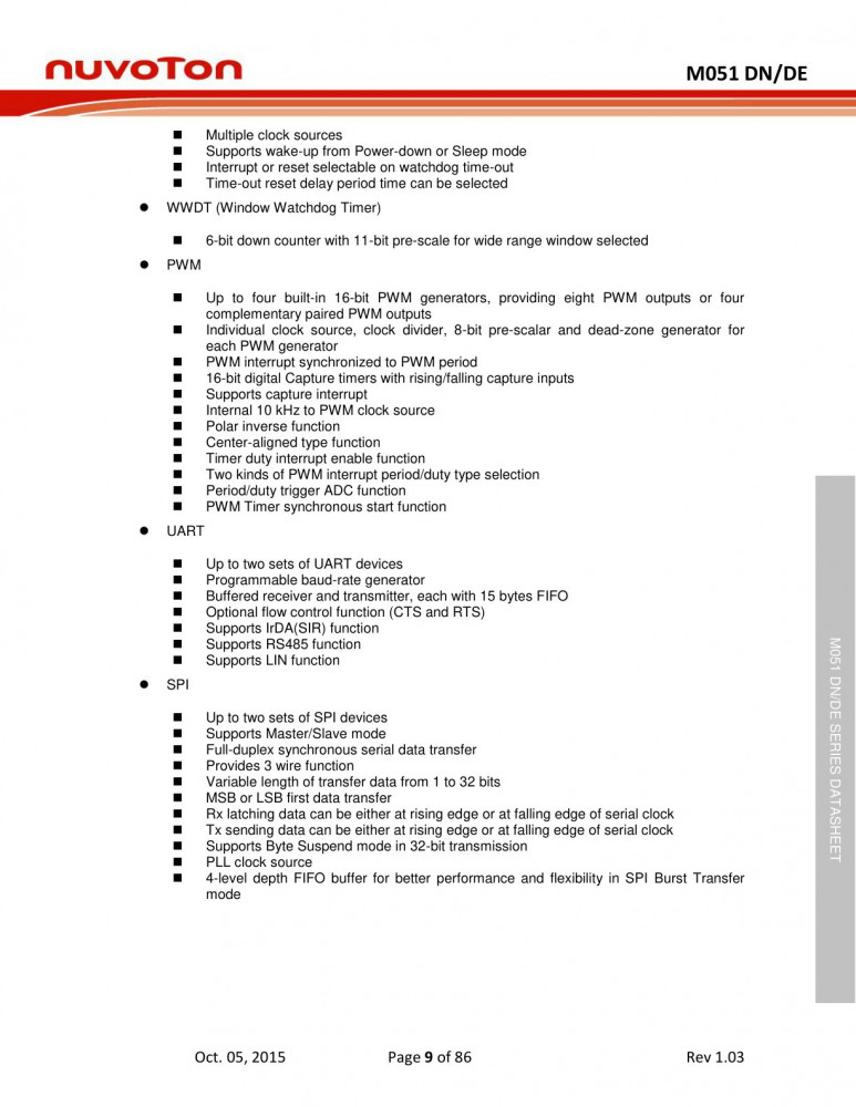 M0516ZDE datasheet page 9