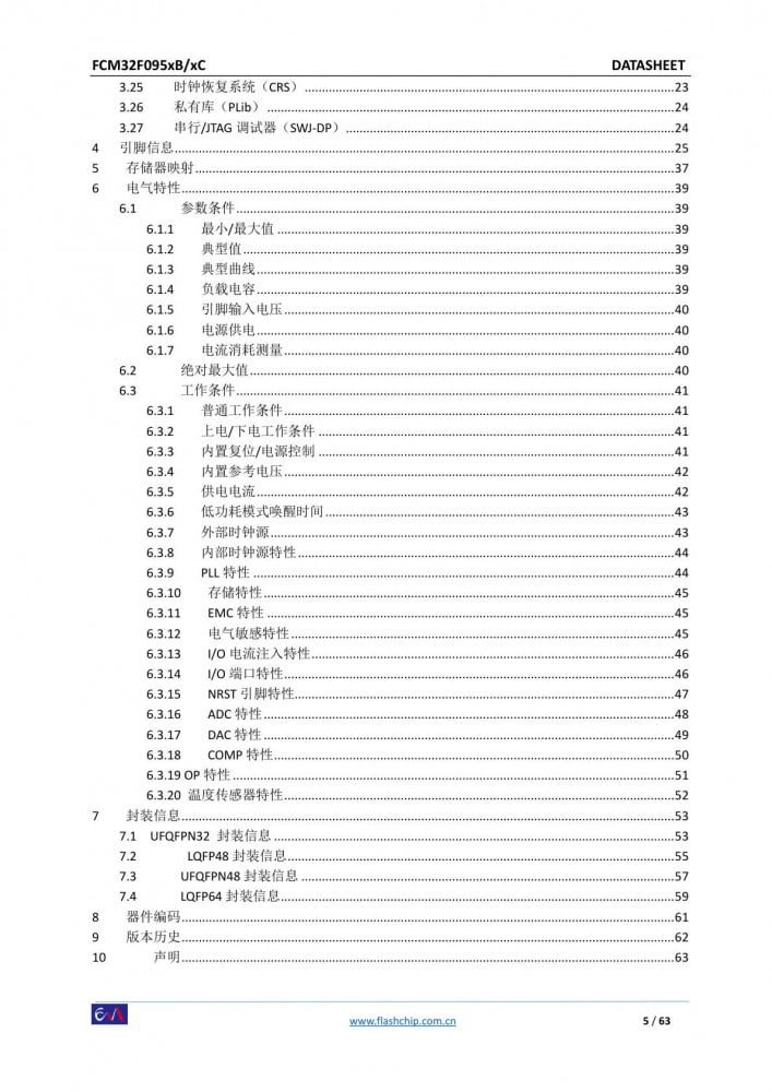 FCM32F095 datasheet page 5