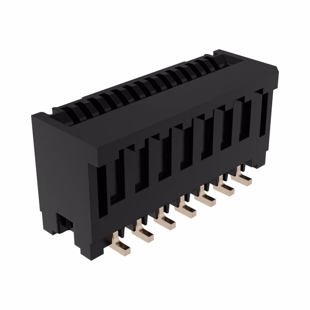 Easy-On FFC/FPC Connector, 0.50mm Pitch, Surface Mount, Vertical, Non-ZIF, Reverse Footprint, Tin Bismuth Plating, Long Terminal Type, Black, 14 Circuits for sale