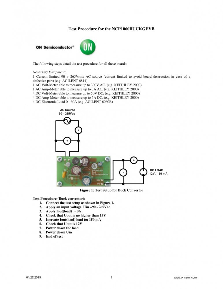 NCP1060BUCKGEVB technical document page