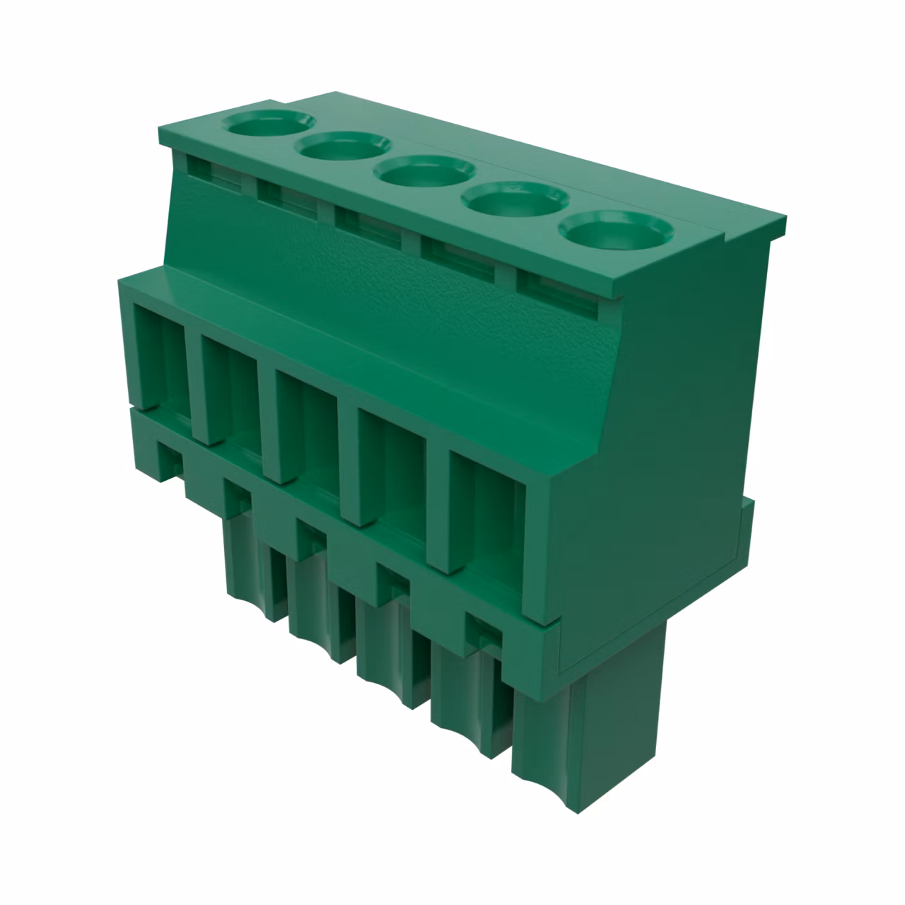 3.81mm Pitch Eurostyle Vertical Plug, Rear Wire Entry, Green Housing, 5 Circuits for sale