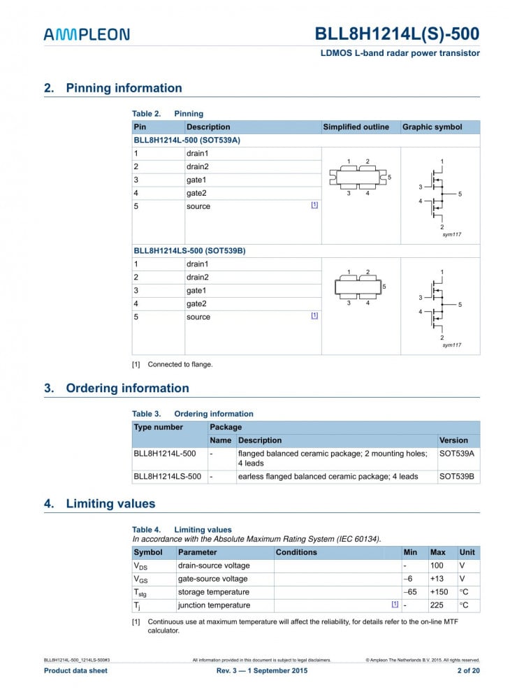 BLL8H1214L-500U datasheet page 2