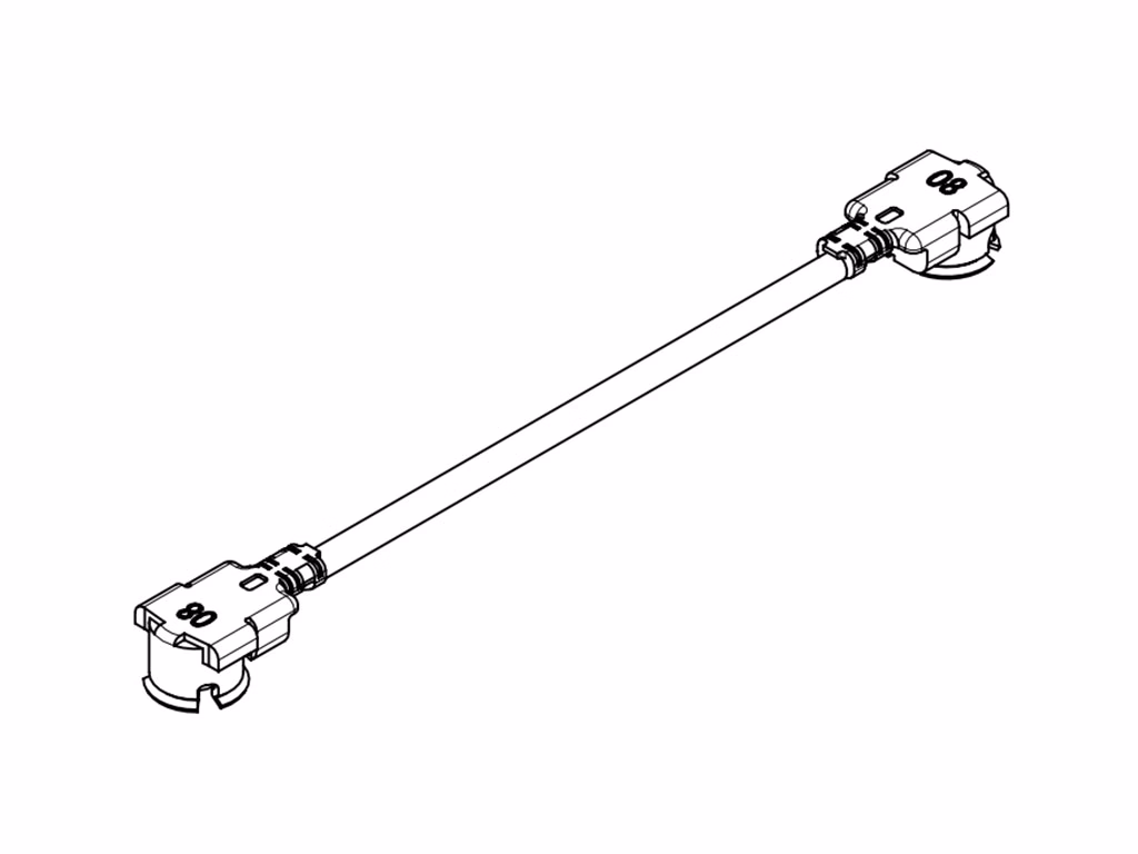 MCRF Right-Angle Plug to Pigtail on 1.32mm Cable, 45.00mm Length, 50 Ohms