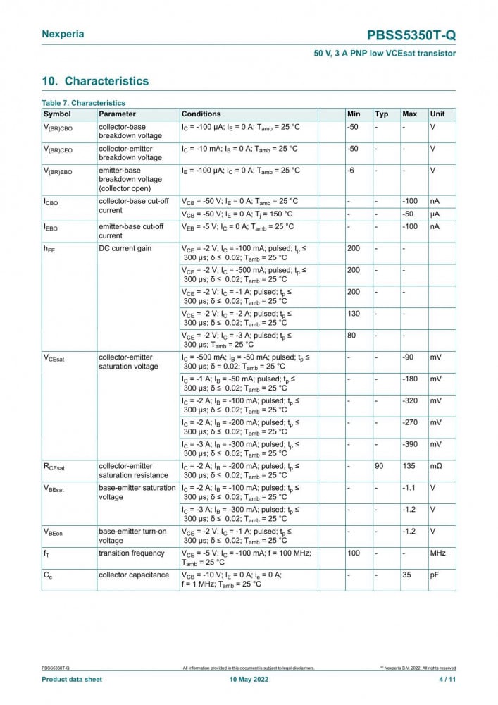 PBSS5350T-QR datasheet page 4
