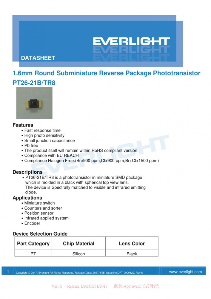 Supplied component document, page 1
