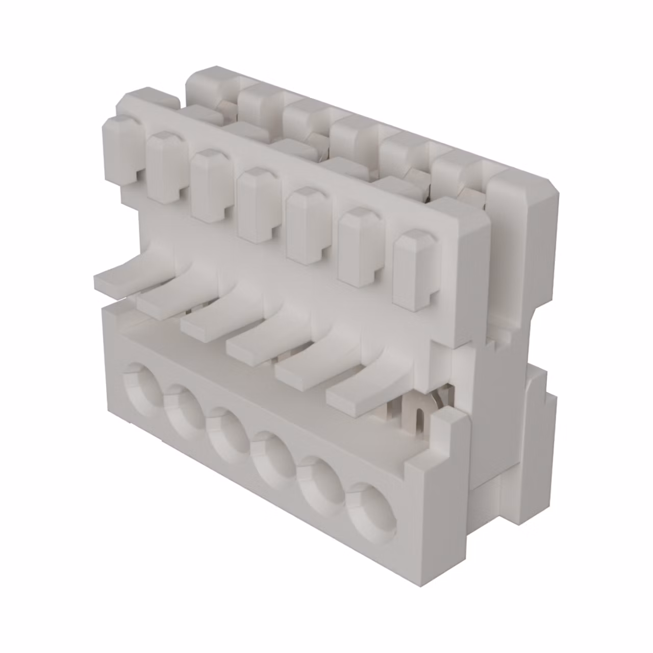 Appli-Mate RAST 2.5 Female Connector, 2.50mm Pitch, 6 Circuits, All Position Keys, Open Endwalls, Circuits 2 & 4 Voided for sale