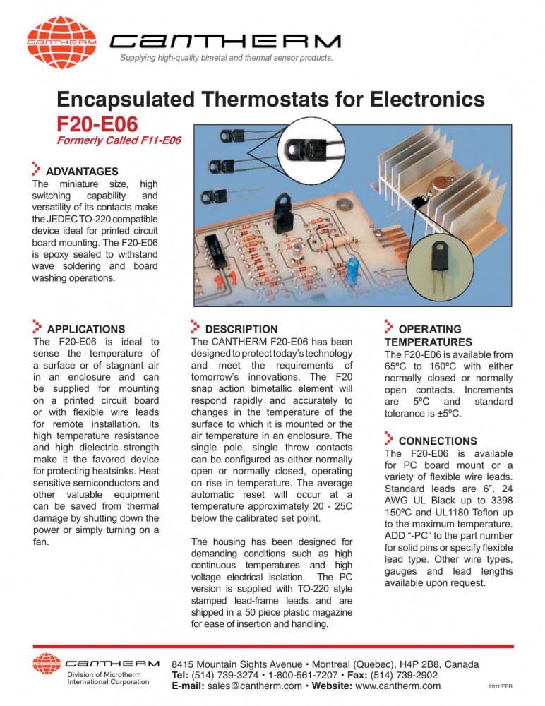 Cantherm F20-E06 datasheet page 1