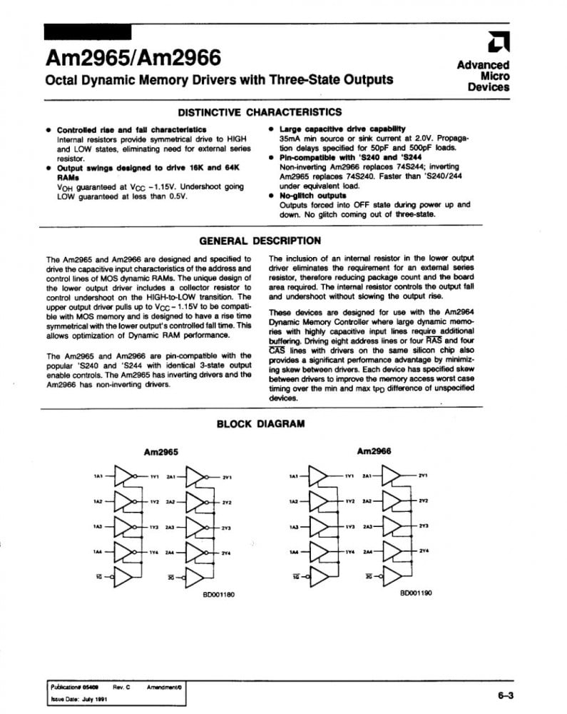 AM2965 datasheet page 1