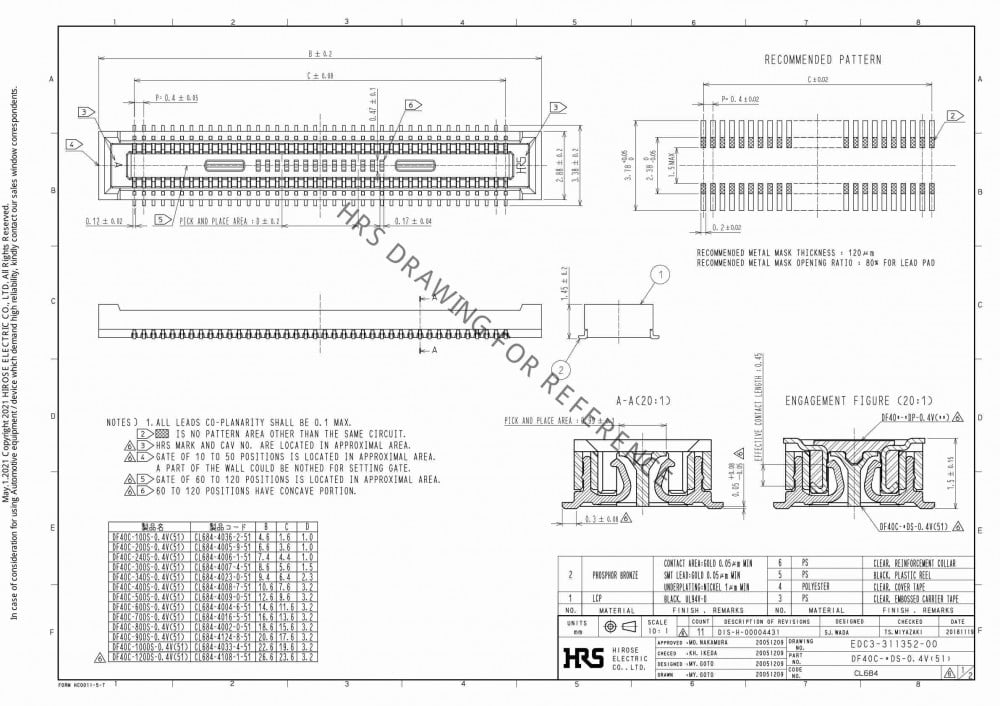 HRS DF40C series drawing page 1