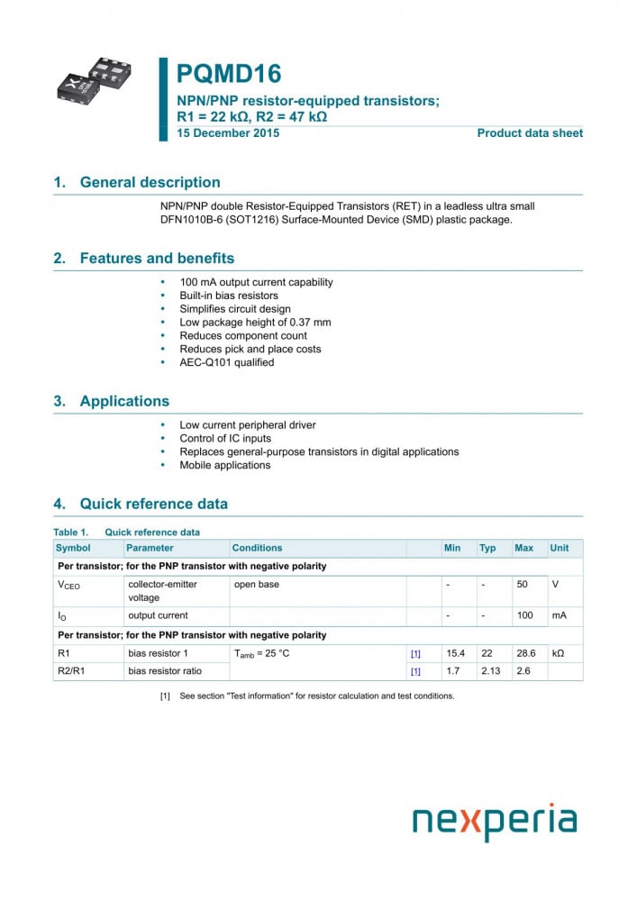 PQMD16Z datasheet page 1