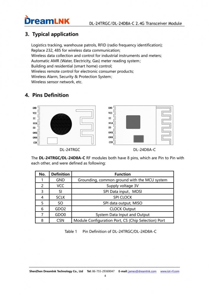 DL-24TR-2.4G technical document page 4