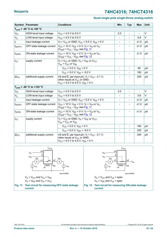 74HCT4316 datasheet page 10
